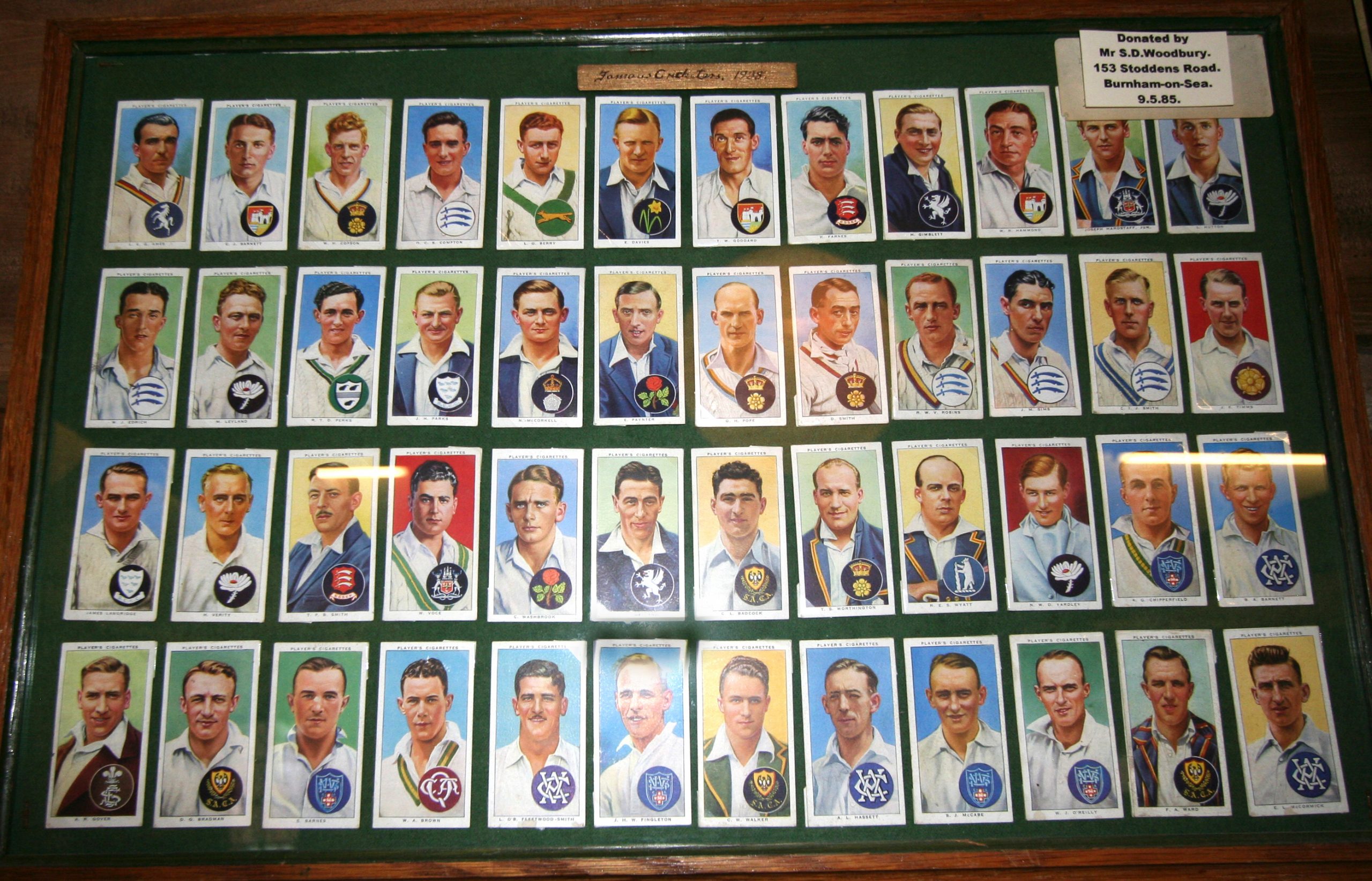 Cigarette card album, Cricketers 1938 – Somerset Cricket Museum