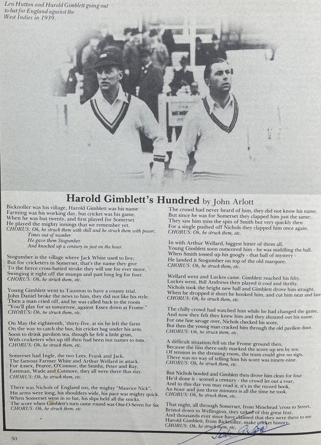 Harold Gimblett’s Hundred by John Arlott finds its way back home! – an ...