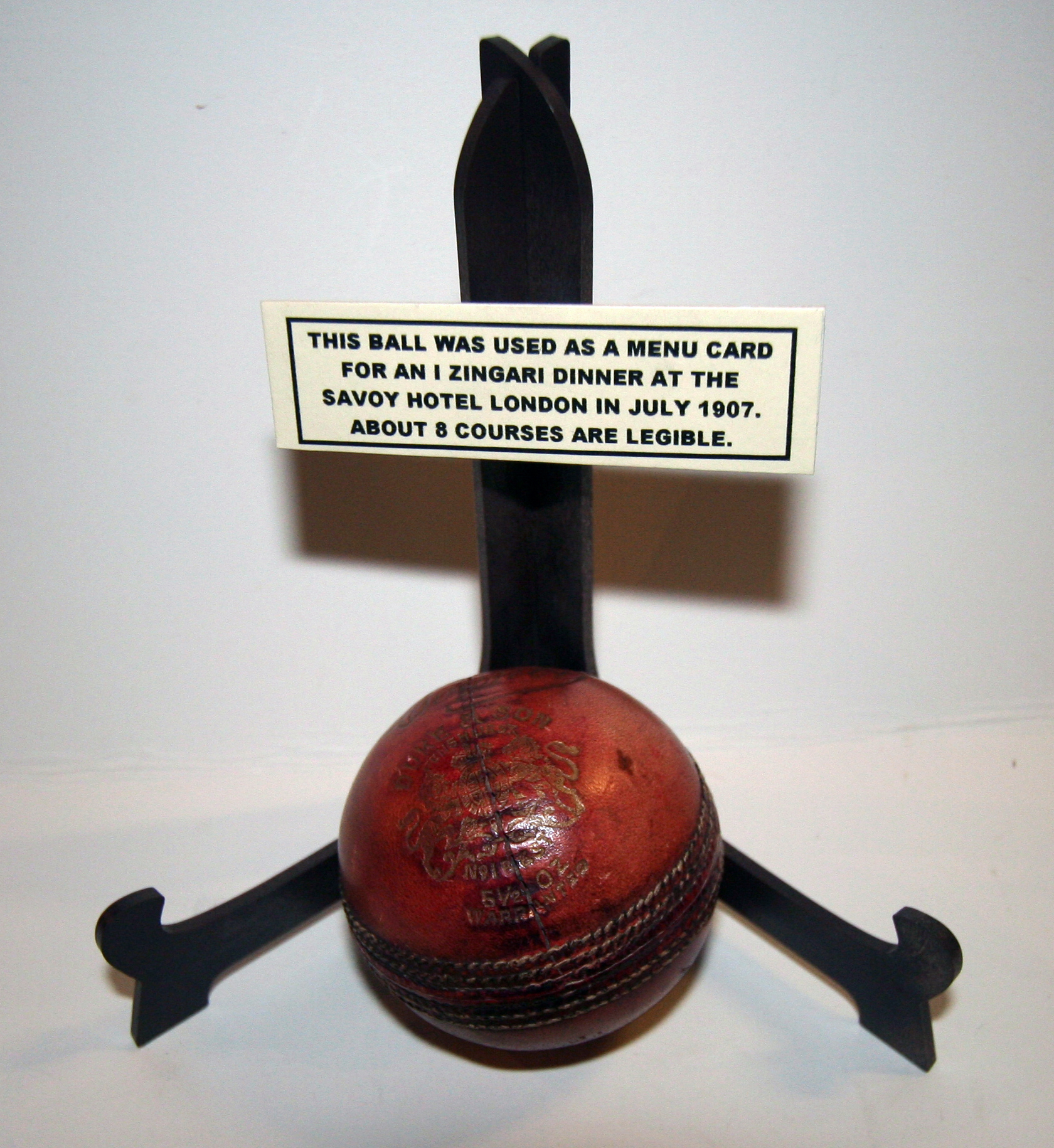 Z C ball dinner menu – Somerset Cricket Museum